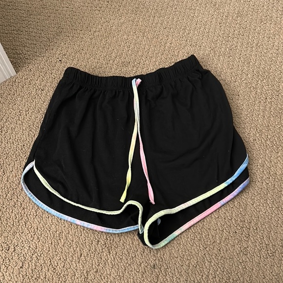 Shorts | Shein Rainbow Black Shorts | Poshmark